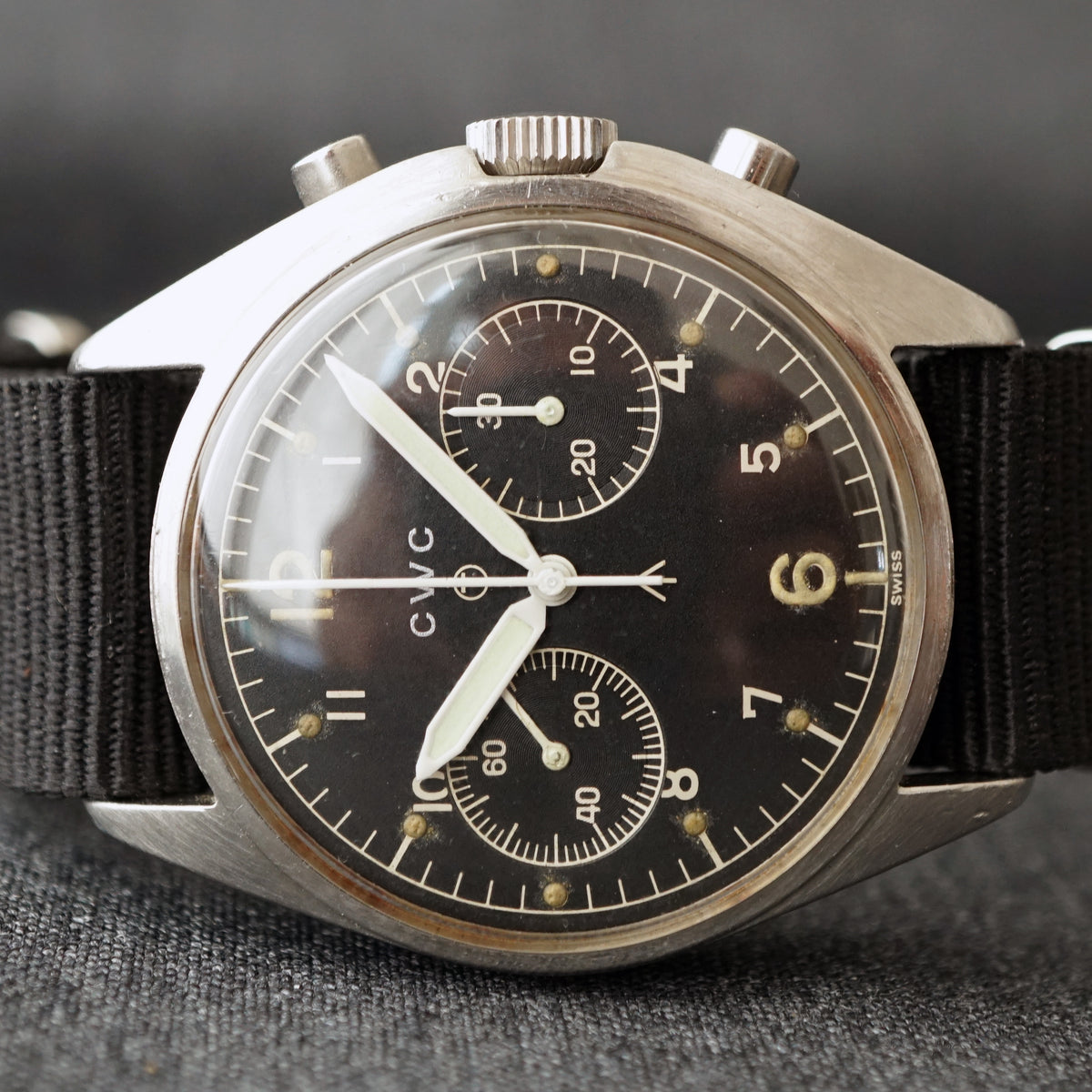 1974 CWC UK ROYAL AIRFORCE PILOT'S ISSUED MILITARY CHRONOGRAPH WATCH ...